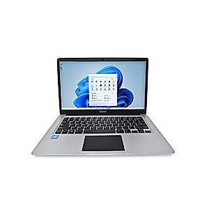 Fusion5 14.1" T90 N4 Intel Quad Core Windows 11 Home Laptop (Intel Celeron, N4120 Quad Core, 64Gb eMMC, 4GB RAM, Windows 11, DualBand WiFi, Webcam, 2X USB 3.0, Mini HDMI)