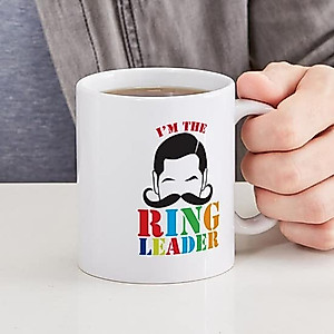 CafePress Im The RING LEADER With Man Curly Mustache Mugs Ceramic Coffee Mug, Tea Cup 11 oz