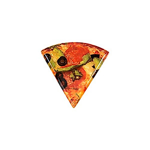 G.E.T. PZ-85-PZ-EC Pizza 8.75" x 9" Triangle Pizza Plate, Break Resistant Dishwasher Safe Melamine Plastic, Creative Table Collection (Pack of 4)