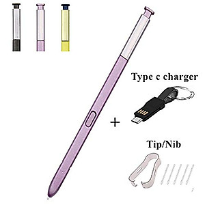 Replacement Galaxy Note 9 Pen .Replacement Note 9 Stylus.Compatible with Galaxy Note9 N960 SM-N960U SM-N960+Type C Charger +Tip/Nib (Purple)
