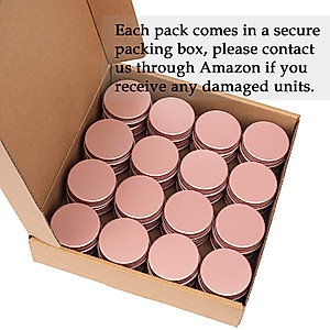 0.5 oz Screw Top Aluminum Tin Jar with Screw Lid and Blank Labels (Rose Gold - Pack of 32)