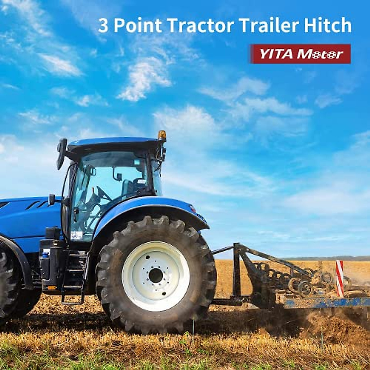 YITAMOTOR (FRSSPF-0033) 3 Point Trailer Hitch with 2" Receiver for Category 1 Tractor Drawbar Hitch Adapter for Kubota, John Deere, BX, LM25H, WLM Tractor, NorTrac, Yanmar, Kioti, Cat