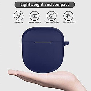 Case Compatible for Bose QuietComfort Earbuds II Case Cover, Soft Silicone Skin Cover Shock-Absorbing Protective Case with Keychain for Bose QuietComfort Earbuds II Case (Black)