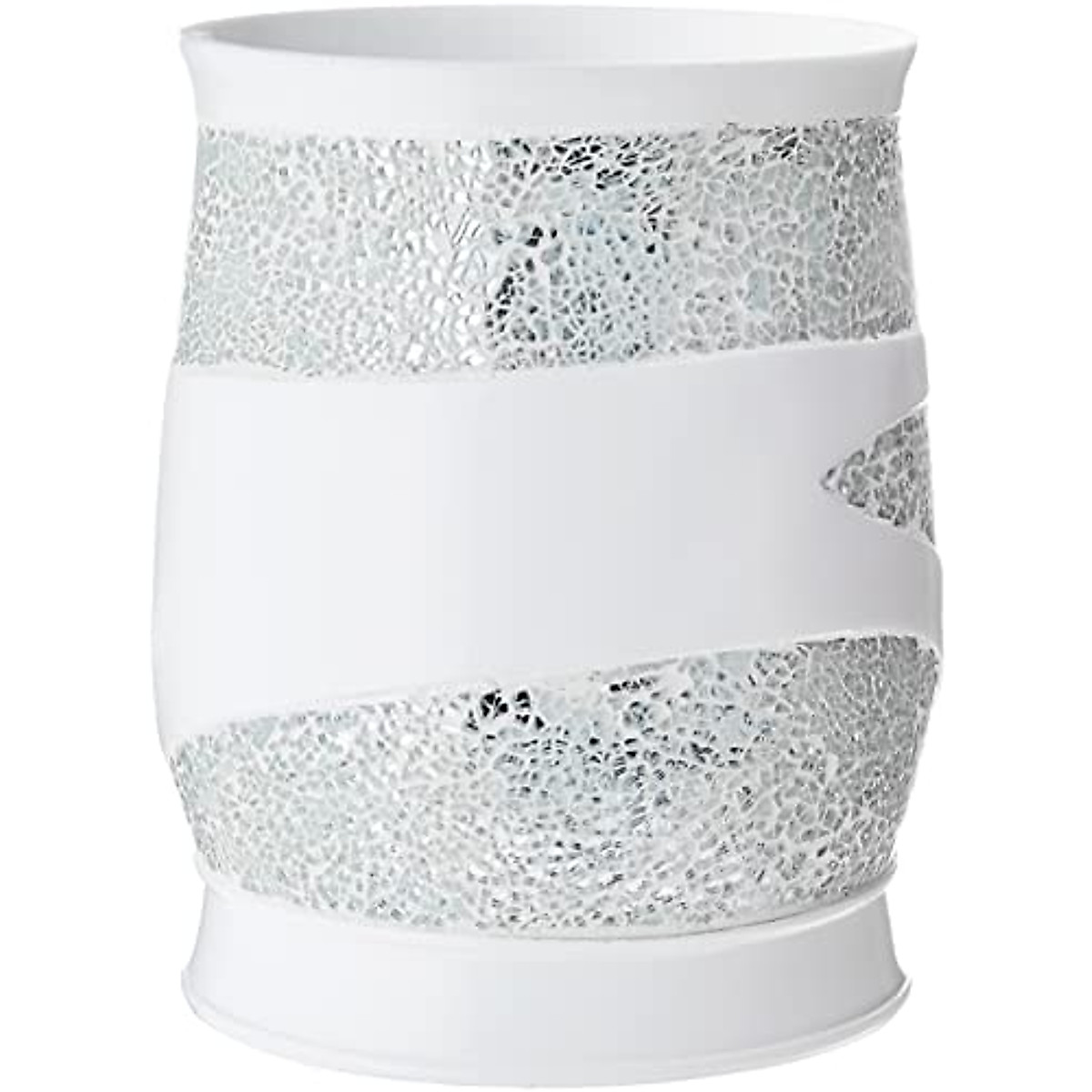 Popular Bath Sinatra Modern Bath Waste Basket Modern Classic Contemporary Decorative Beautiful Designs Bathroom Decor for Home Luxury Bath, White