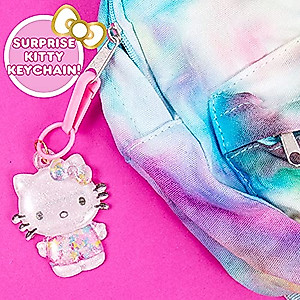 Hello Kitty DIY Glitter Micro Journal by Horizon Group USA, 40+ Stationery Accessories Including Hello Kitty Stickers, Surprise Keychain, Interchangeable Binder Discs, Squishy Glitter Cover & More
