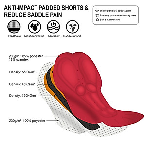 qualidyne Men's Cycling Bike Shorts 3D Padded Bicycle Riding Bike Biking Pants Cycle Shorts