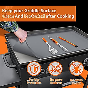 Griddle Silicone Protective Mat Cover for Blackstone 17"22"28"36"Pro, JOOKKI Griddle Grill Mat Heavy Duty Waterproof Griddle Protect Your Grill .(28”Pro, Grey)