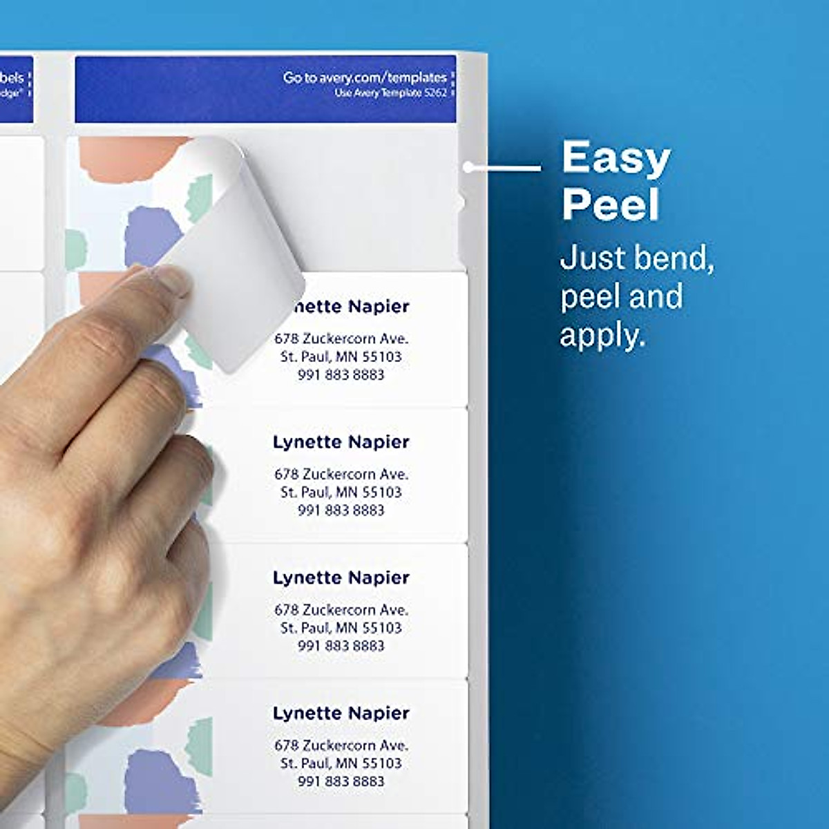 Avery Printable Address Labels with Sure Feed, Matte Clear, 1-1/3" x 4", 350 Mailing Labels (08662)
