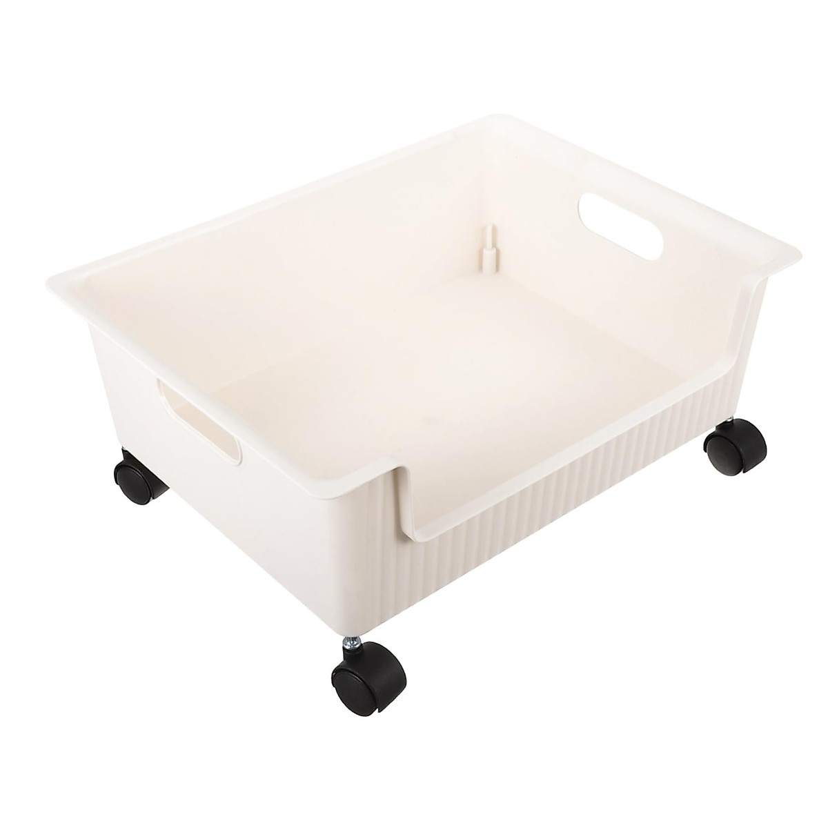 LIFKOME Storage Box with Pulleys Plastic Storage Containers for Clothes Kids Storage Organizer Bins Office Storage Boxes Under Desk Cart Mobile Bookshelf Desk Book Shelves Wheel