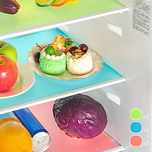 8 Pack Refrigerator Liners Fridge Liner Mats Washable, DUDUCOFU Refrigerator Mats for Glass Shelves Non Slip Refrigerator Shelf Liners, Size Adjustable Fridge Mats for Freezer Cupboard Drawers