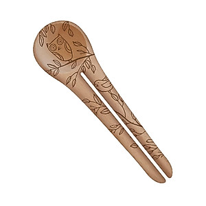 Talisman Designs Laser Etched Beechwood Scoop with Clip | Nature Design | Wood Coffee Spoon |, Cute & Functional Kitchen Tool, | Small Wooden Utensils