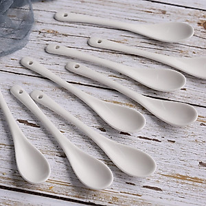 Leegg Porcelain Egg Spoons Set of 12 Ceramic Spoons Teaspoons for Coffee Tea and Desserts Spoon