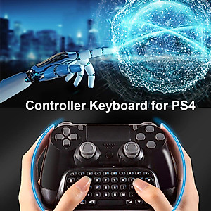 LittlePaprika Controller Keyboard for PS4, Gamers Digital Mini Bluetooth Keyboard Chatpad for Playstation 4 for DualShock Controller, Used to Chat with Playes in Games