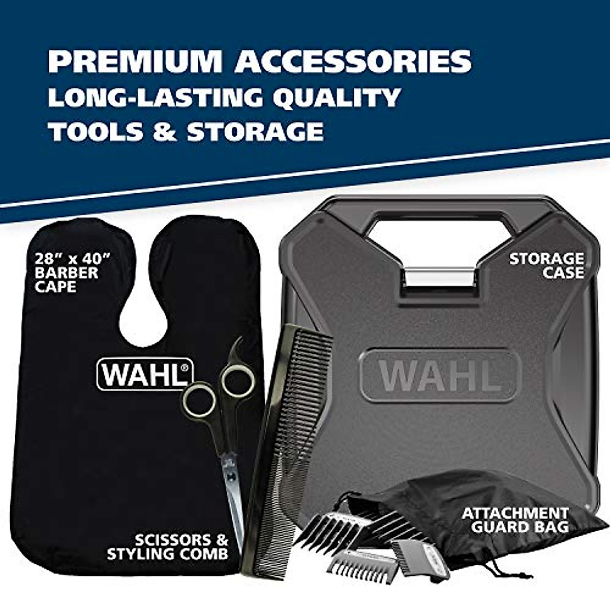 Wahl USA Elite Pro High-Performance Corded Home Haircut & Grooming Kit for Men – Electric Hair Clipper – Model 79602