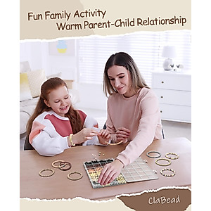 ClaBead Bracelet Making Kit 3200Pcs, Clay Beads Bracelet Kit with Gold Beads and Sliver Beads, Swift Friendship Beads Bracelet Kit for Bracelets Making (Earth Tone)