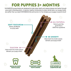 Whimzees 3 Pack of Puppy Daily Dental Treats, 14 Sticks Each, for Medium to Large Puppies