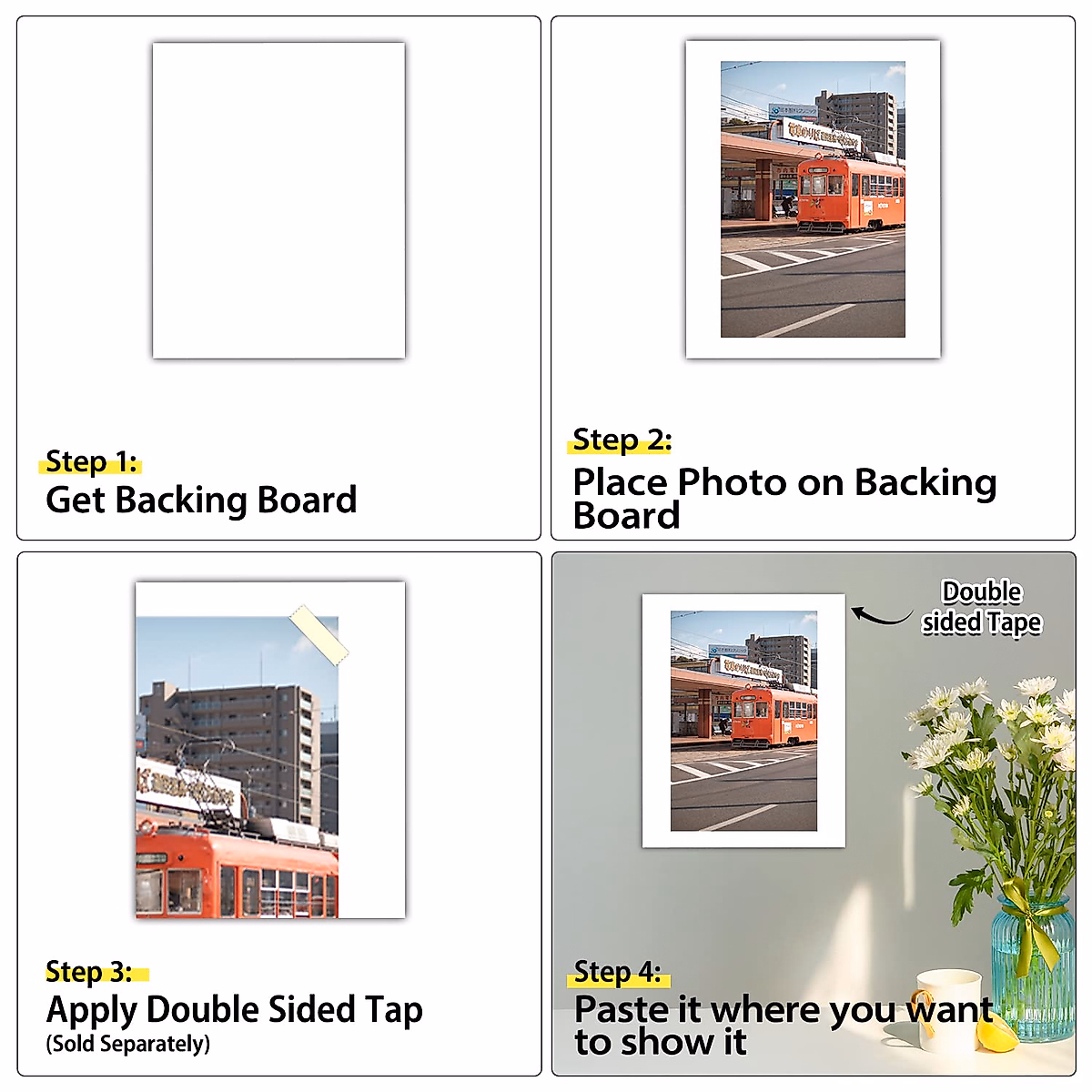 Golden State Art, 8x10 Picture Mat Matte Backerboards for Framing. Pack Contains 50 Backing Boards (White, 50 Pack)