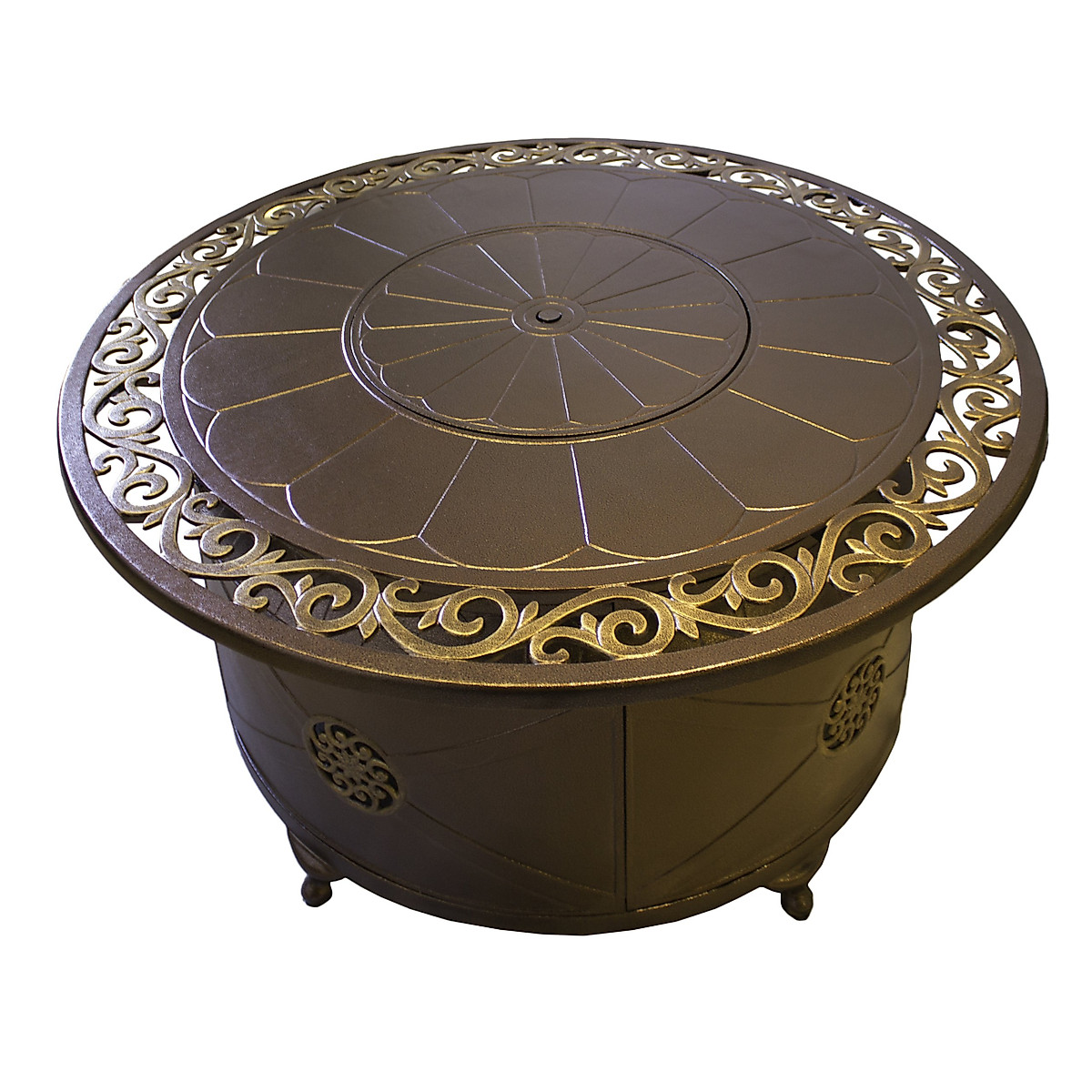 Hiland HIL-FP-1201 Fire Pit Propane, Round, Bronze