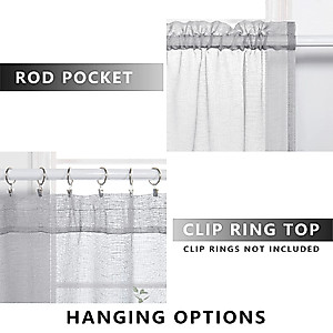 koufall Gray Linen Look Curtains 96 ines Long Set of 2 Rod Pocket Elegant Woven Textured Voile Sheer Drapes for Bedroom Living Room Patio Sliding Door Home Office Backdrop 52x96 in Length Silver Grey