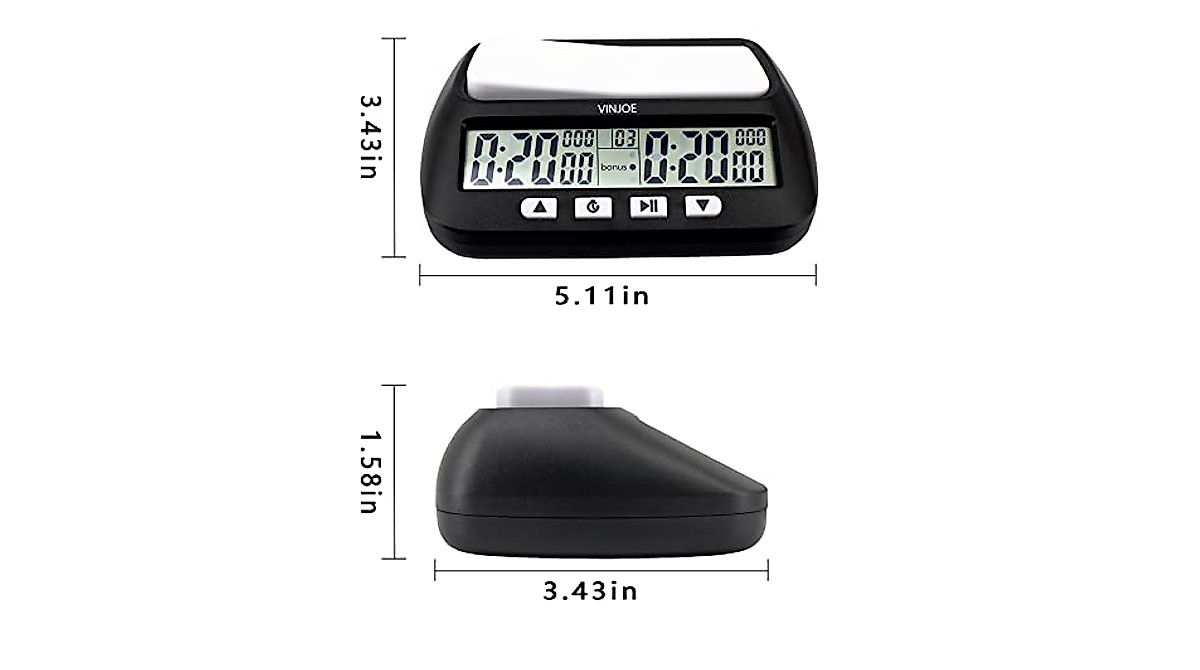 VINJOE Portable Digital Chess Clock - Perfect for Board Games