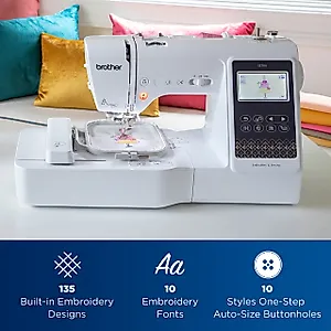 Brother SE700 Sewing and Embroidery Machine, Wireless LAN Connected, 135 Built-in Designs, 103 Built-in Stitches, Computerized, 4" x 4" Hoop Area, 3.7" Touchscreen Display, 8 Included Feet