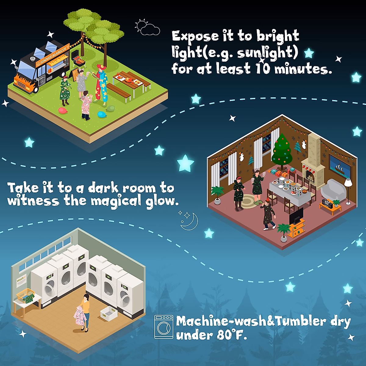 FORESTAR Glow in the Dark Wearable Blanket, Christmas Birthday Gifts for Kids Girls Boys 4-10 YR, Thickened Warm Oversized Sherpa Hoodie with Pockets, Dino