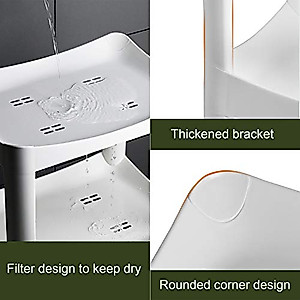 Fedicelly Bathroom Shelf Storage Shelving Unit,Standing Plastic Storage Cart Organizer Rack,Stackable 4 Tier Corner Display Rack for Kitchen Laundry