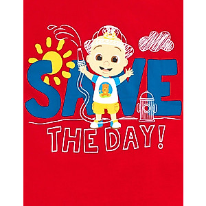 CoComelon JJ Baby Boys Graphic T-Shirt & Mesh Shorts Set Gray/Red 18 Months