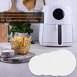 Baking Parchment Circles, Set of 100, 9 Inch Non Stick Round Parchment Paper for Springform Cake Tin, Toaster Oven, Microwave and so on