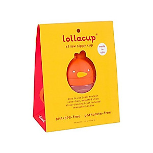 Lollaland Weighted Straw Sippy Cup for Baby: Lollacup - Transition Kids, Infant & Toddler Sippy Cup (6 months - 9 months) | Shark Tank Products | Lollacup (Orange)