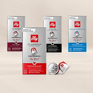 Illy Espresso Nespresso Compatible Single Serve Capsule Coffee Pods - Intenso Bold Roast - 100 Count