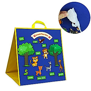 CHBC Double Sided Teaching Felt Story Board Standing Toddlers Preschool for Early Education Teaching Aids 17.12x17.32 Inch (Black)