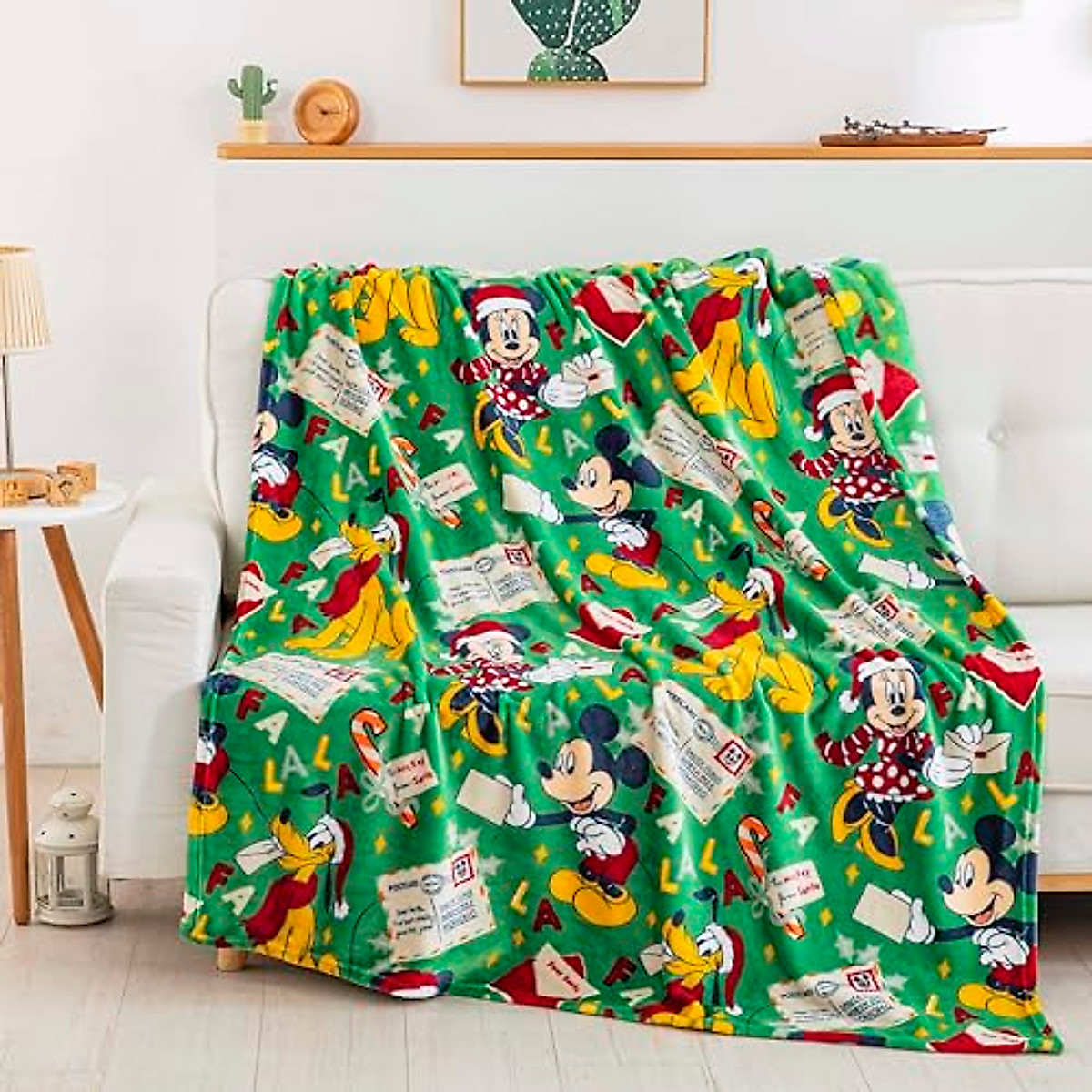 Northwest Mickey Mouse Silk Touch Throw Blanket, 50" x 70", Dear Santa