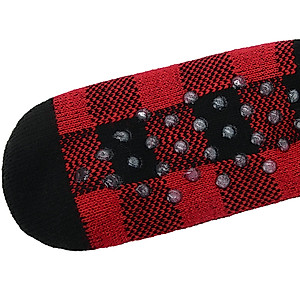 Zando Women's Winter Warm Slipper Socks With Grippers Fleece Lined Soft Thick Fuzzy Socks Warm Sherpa Fleece Socks Non Skid Fuzzy Slipper Socks Thick Athletic Socks C Classic Black Series