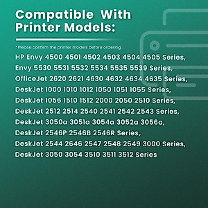 GREENBOX Remanufactured Ink Cartridge 61 Replacement For HP 61 Xl HP 61xl Combo For Envy 4502 4503 4504 4505 Deskjet 1512 1000 1010 2000 3050 3510 Officejet 2620 2621 4632 Printer(1 Black 1 Tri-Color)