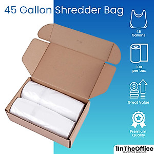 1InTheOffice Shredder Bags 40-45 Gallon, Paper Shredder Waste Bags, (100 Box)