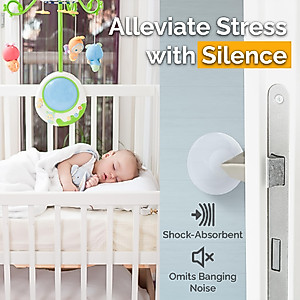 Ducki Door Stopper Wall Protector - Self Adhesive, Quiet, Reusable Shock Absorbent Gel - The Home or Office - Elegant Door Handle Silencer and Wall Protection Solution- (4pk)(Clear)