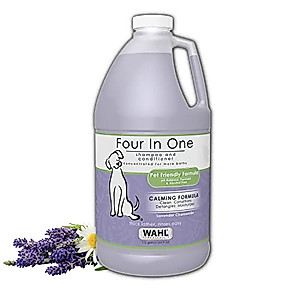 Wahl 4-in-1 Calming Pet Shampoo for Dogs – Cleans, Conditions, Detangles, & Moisturizes with Lavender Chamomile - Pet Friendly Formula – 64 Oz - Model 821000-050