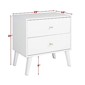 Home Square 4-Piece Set with 2 Modern Nightstands Tall Chest & 7-Drawer Dresser