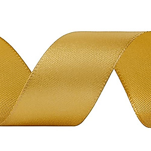 Showin Double Face Gold Polyester Satin Ribbon,1” x Continuous 25 Yards, Use for Bows Bouquet, Gift Wrapping,Wedding,Floral Arrangement & Other Projects by Showin