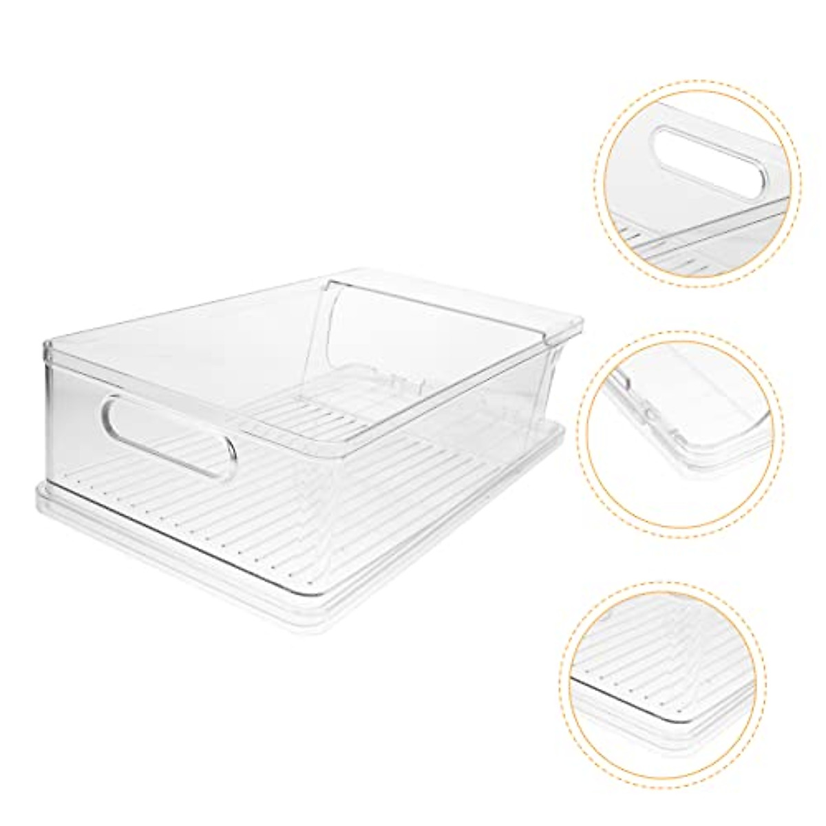 Cabilock Rolling Beverage Storage Box Water Bottle Dispenser Clear Container Clear Container with Lid Clear Soda Can Organizer Bottle Storage Holder Rack Stackable Can Rack Organizer Drinks