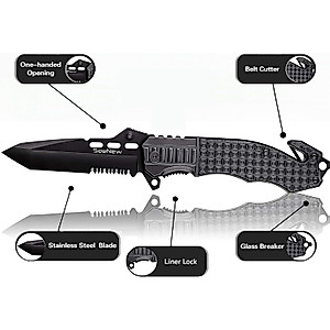 Seenew Outdoor Survival Pocket Knife Perfect for Work Hiking Camping（Large gift box）