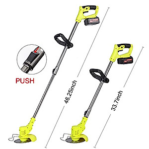 Weed Wacker Cordless Brush Cutter Battery Powered with 2Pcs 36Tv 4A Battery,Electric Brush Cutter Stringless Weed Eater with 9Blades,Weed Trimmer for Lawn,Garden,Yard,Bush Trimming&Pruning,Lightweight