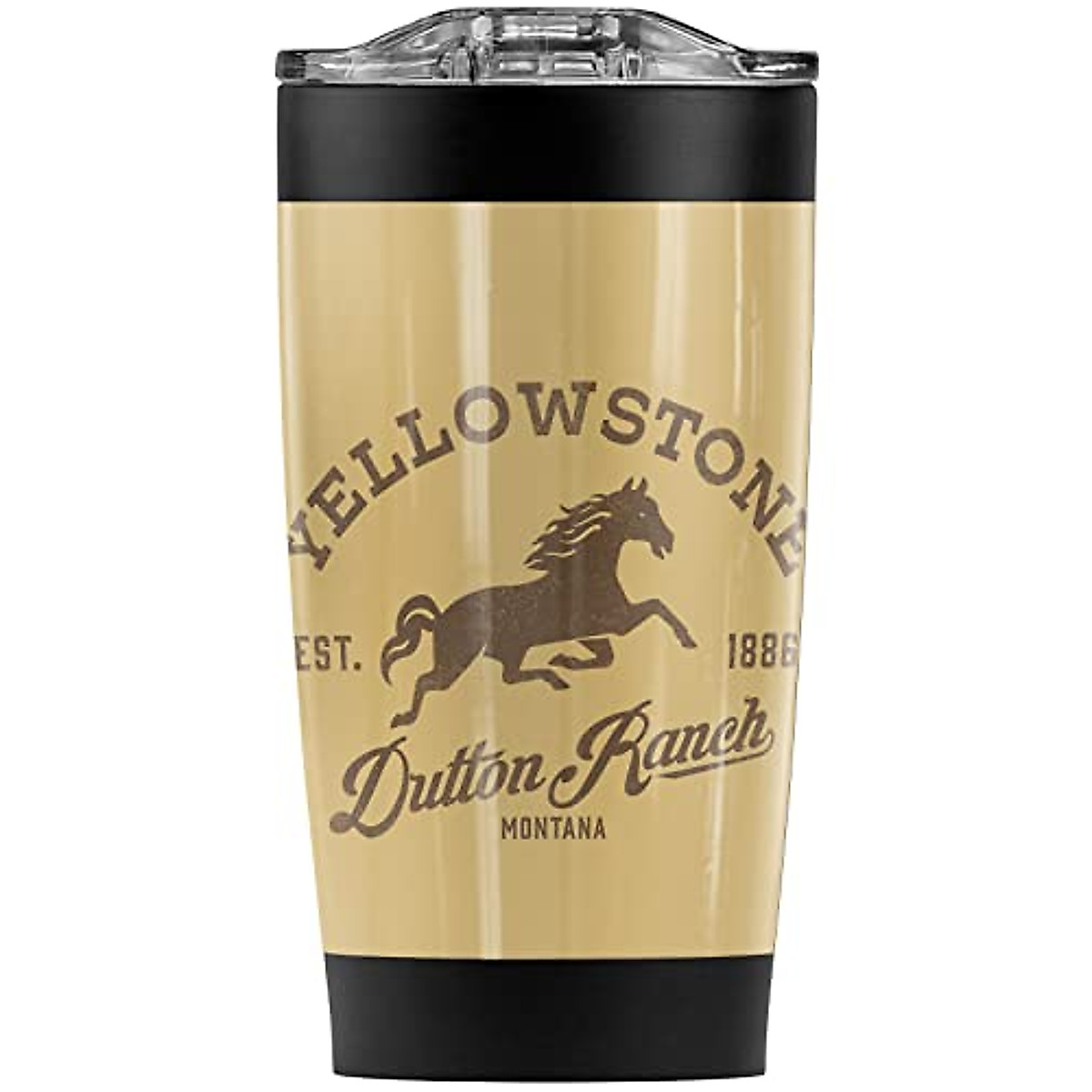 Logovision Yellowstone OFFICIAL Yellowstone Dutton Ranch Horse Stainless Steel 20 oz Travel Tumbler, Vacuum Insulated & Double Wall with Leakproof Sliding Lid