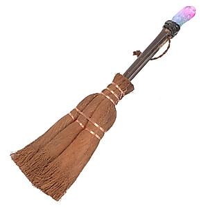 Alipis 4pcs Children's Mini Broom Witches Altar Crystal Broom Halloween Brooms Decor Mini Wizard Broom Altar Ornament Halloween Decorations Indoor Short Broom Wooden The Witch Miniature