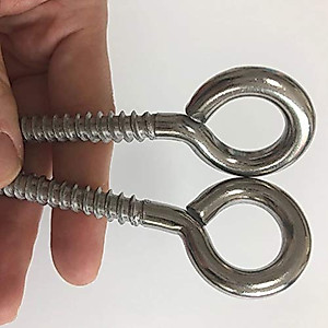 AIVOOF Swing Hooks, 4Pack M8 Heavy Duty Large Swing Hooks Hammock Hanging Kit Eye Screws 1200LB Capacity Swing Hardware for Yoga Hammock Swing Chair Indoor Outdoor