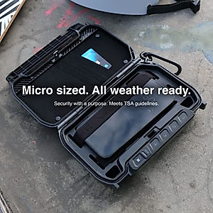 VAULTEK LifePod X Micro Weatherproof Electronic Lockbox Secure Travel Case Rugged Mini Portable Case with Backlit Keypad (Covert Black)