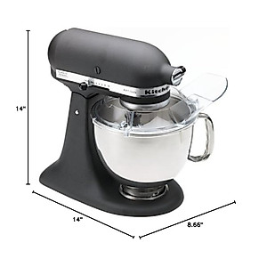 KitchenAid RRK150BK 5 Qt. Artisan Series Stand Mixer - Imperial Black (Renewed)
