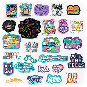Fashion Angels Squishmallows Vinyl Sticker Pack - Includes 100 Large Squishmallows Stickers - Water Resistant Stickers - Join The Squish Squad - Accessorize Notebooks, Journals & More - Multi (50433)
