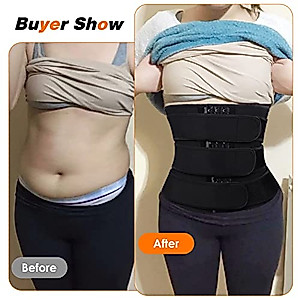 Phateey Waist Trainer for Women Lower Belly Fat Corset Waist Cincher Trimmer Belt Sport Girdle for Workout Fitness - 3 Straps